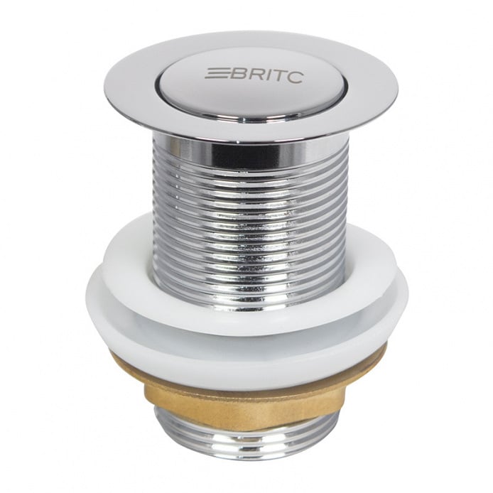 Донный клапан для раковины Britc SS37 click-clack без перелива Хром ...